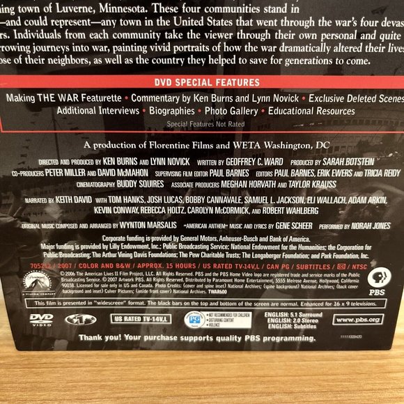 Media | The War Ken Burns Pbs Home Video Dvd Box Set 6 Disc Documentary ...